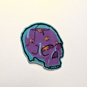 Fishbowl Skull Sticker - Etsy