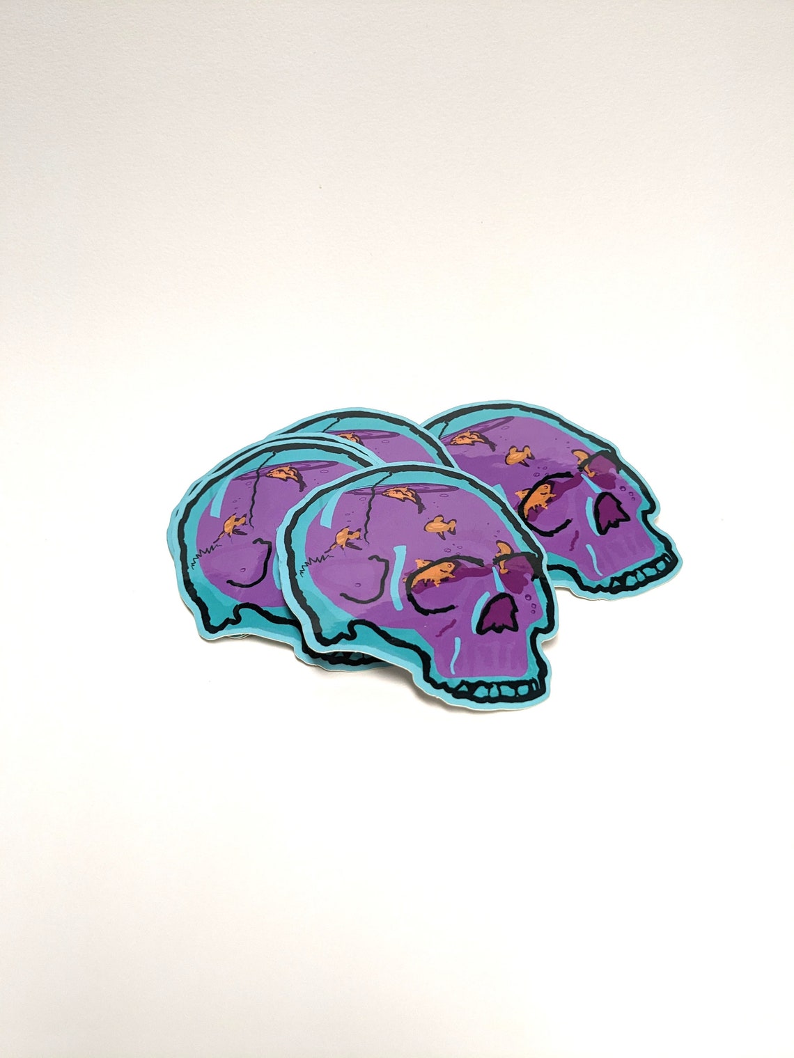Fishbowl Skull Sticker - Etsy