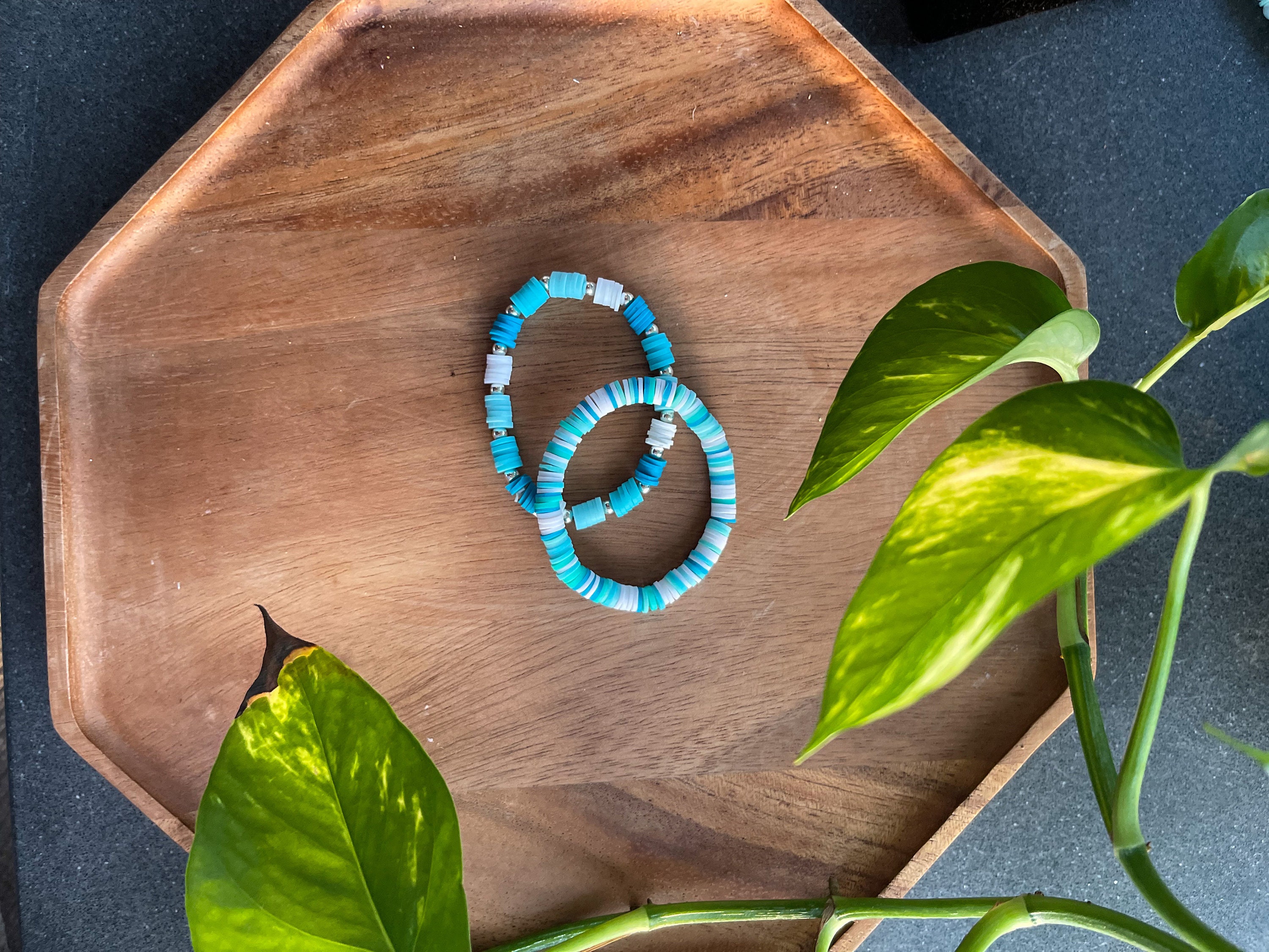Blue Waters Bracelet Preppy Bead Bracelet Clay Beads Clay - Etsy