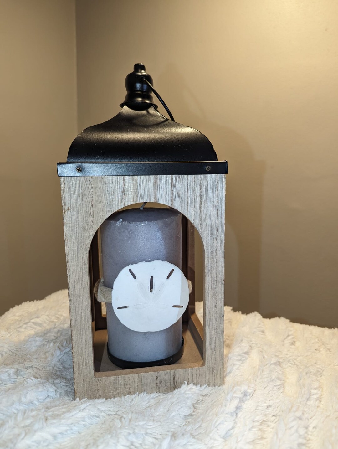 Wooden Lantern With Sand Dollar Decorated Candle - Etsy