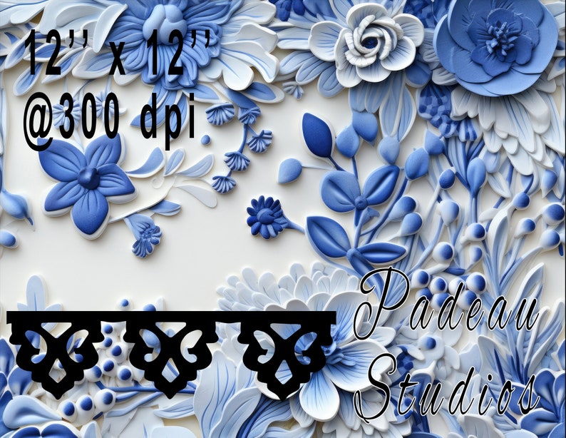 Tile Flower Patterns 3D Floral Tile Designs Floral Sublimation Seamless ...