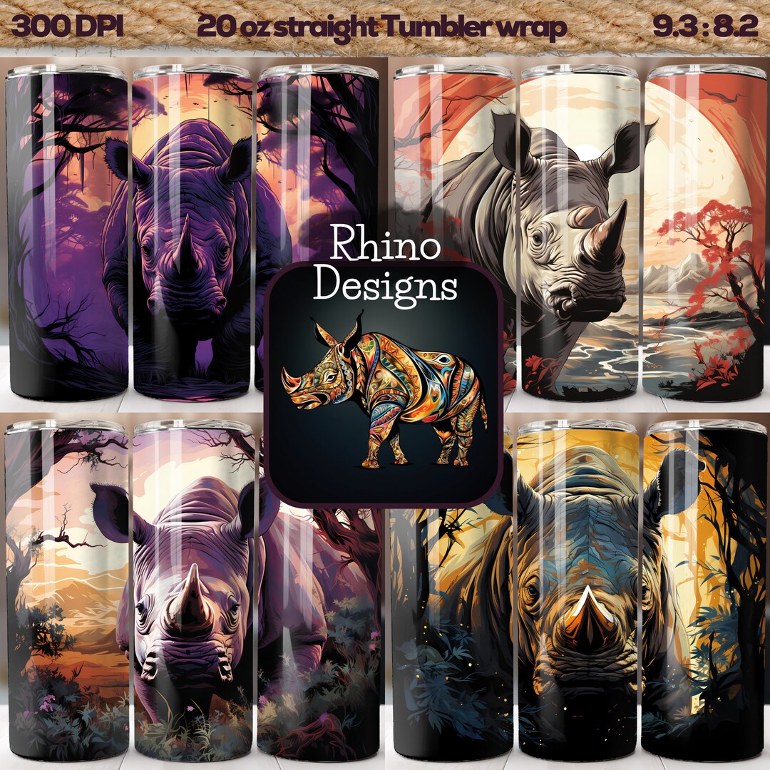 Rhino Tumbler Wraps Bundle Sublimation Designs Instant - Etsy