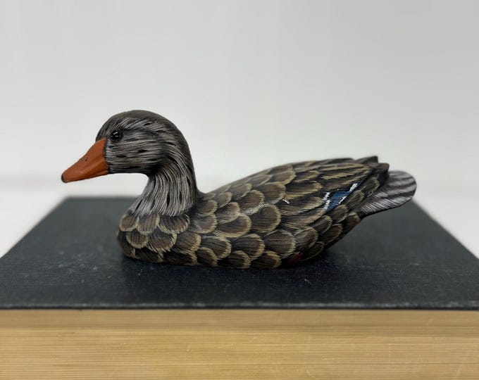 Heritage Hen Mallard Duck Decoy Figurine – 6” Hand-painted Wood Duck ...