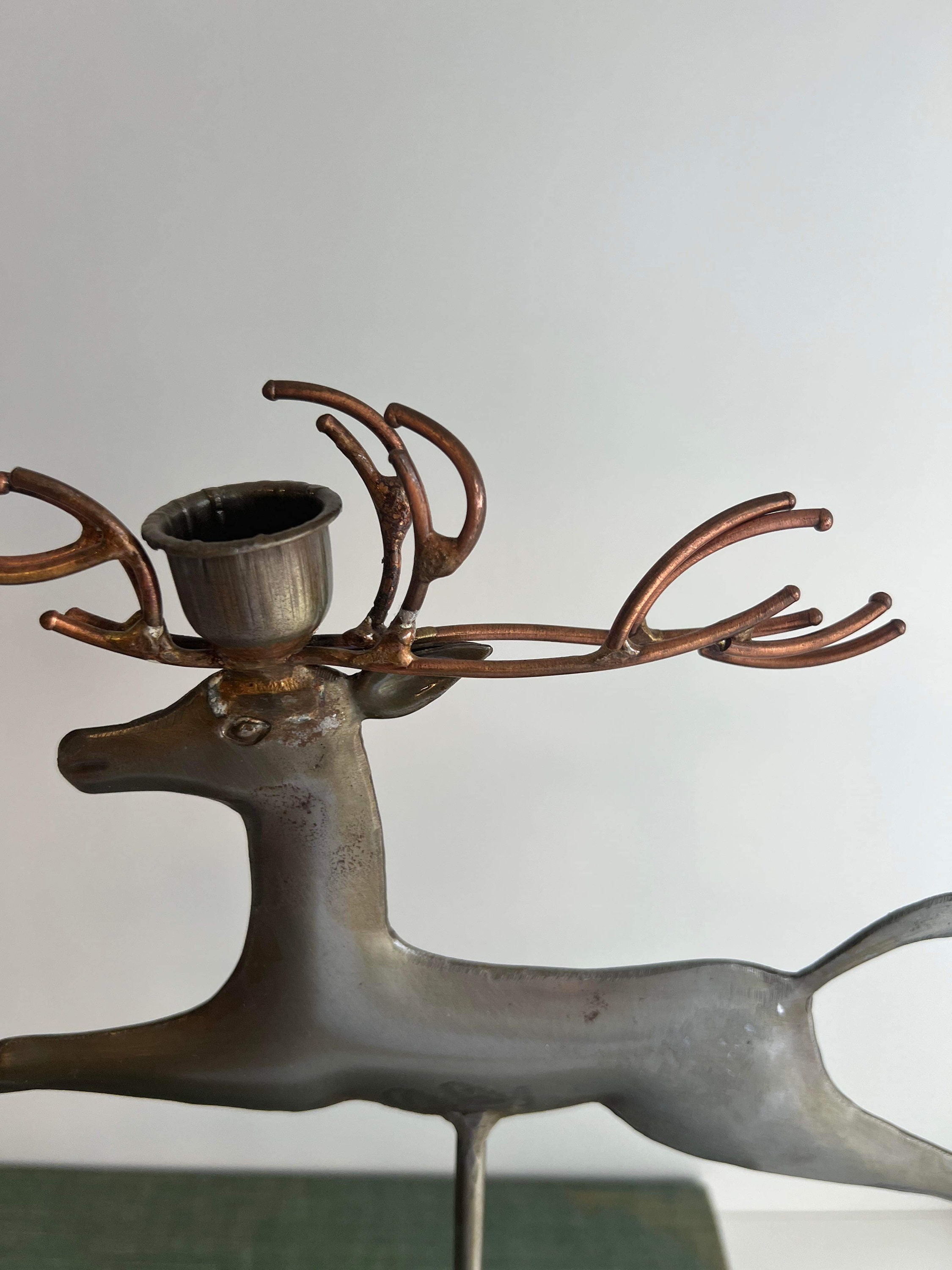 Vintage Double Reindeer Candelabra / Reindeer Candle Holder - Etsy