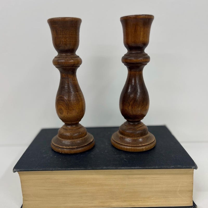Wooden Candlesticks - Etsy