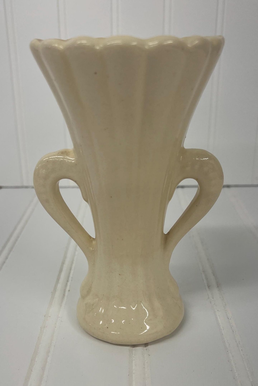 Vintage Mccoy Vase / Vintage 1940s Mccoy / Creamy White Glazed Double ...