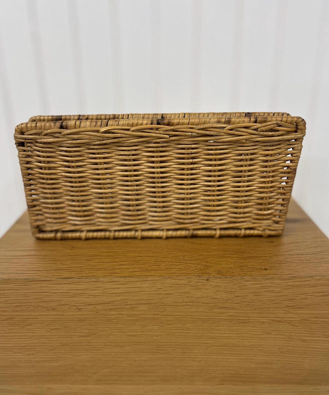 Vintage Wicker Letter Organizer – Slim Rattan Desk Tray | Office or ...