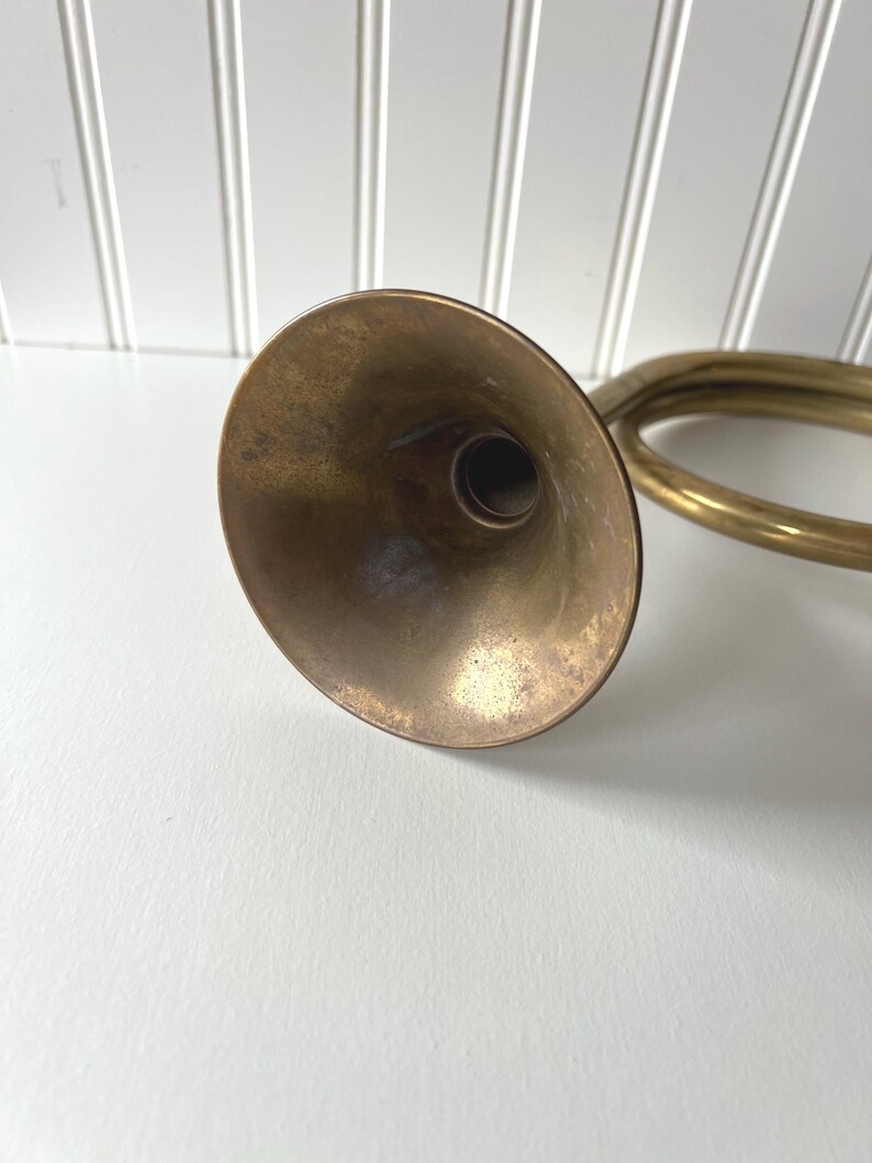 Vintage Brass French Horn / Vintage Round Brass French Horn / Christmas ...