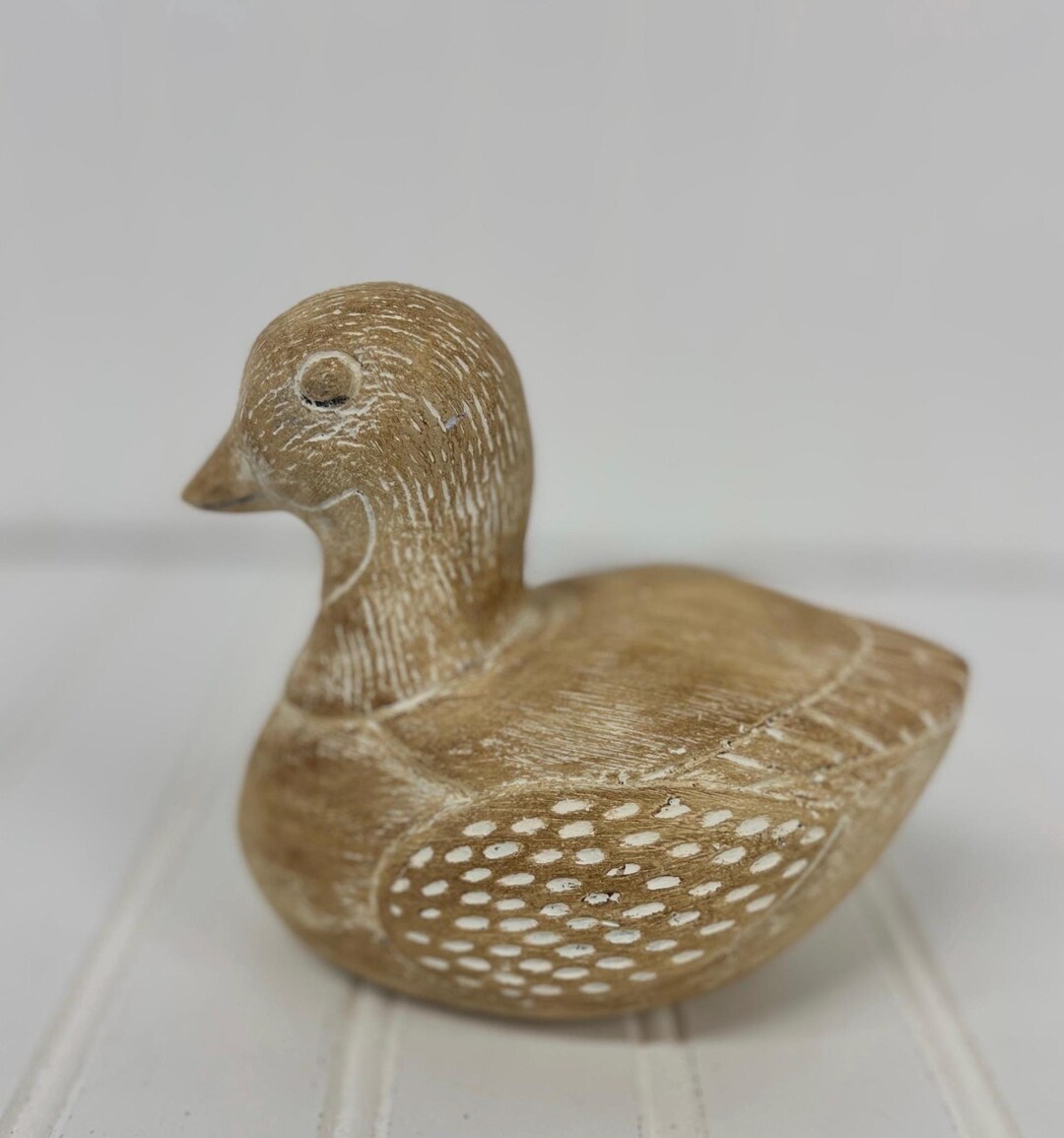 Hand-painted Heavy Plaster Duck Figurine – Rustic Cabin Decor – Vintage ...