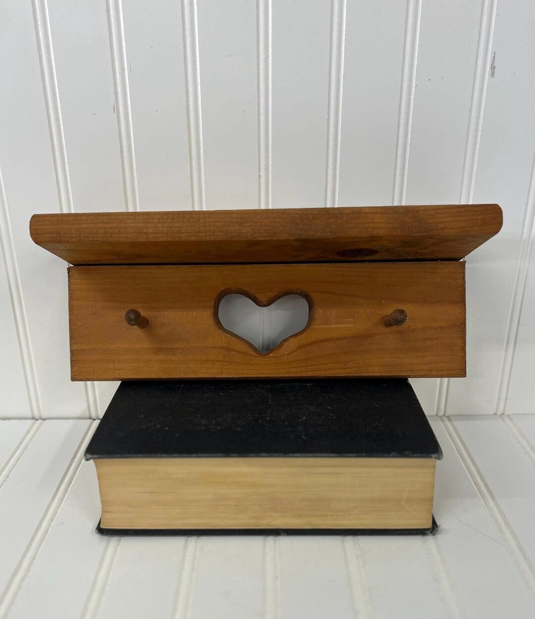 11 7/8” Vintage Wood Heart Cut Out Shelf – Farmhouse Country Decor ...