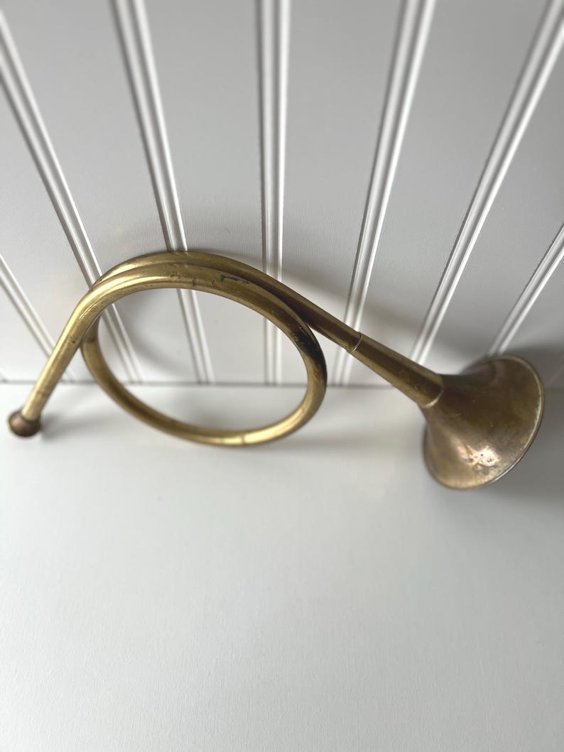 Vintage Brass French Horn / Vintage Round Brass French Horn / Christmas ...