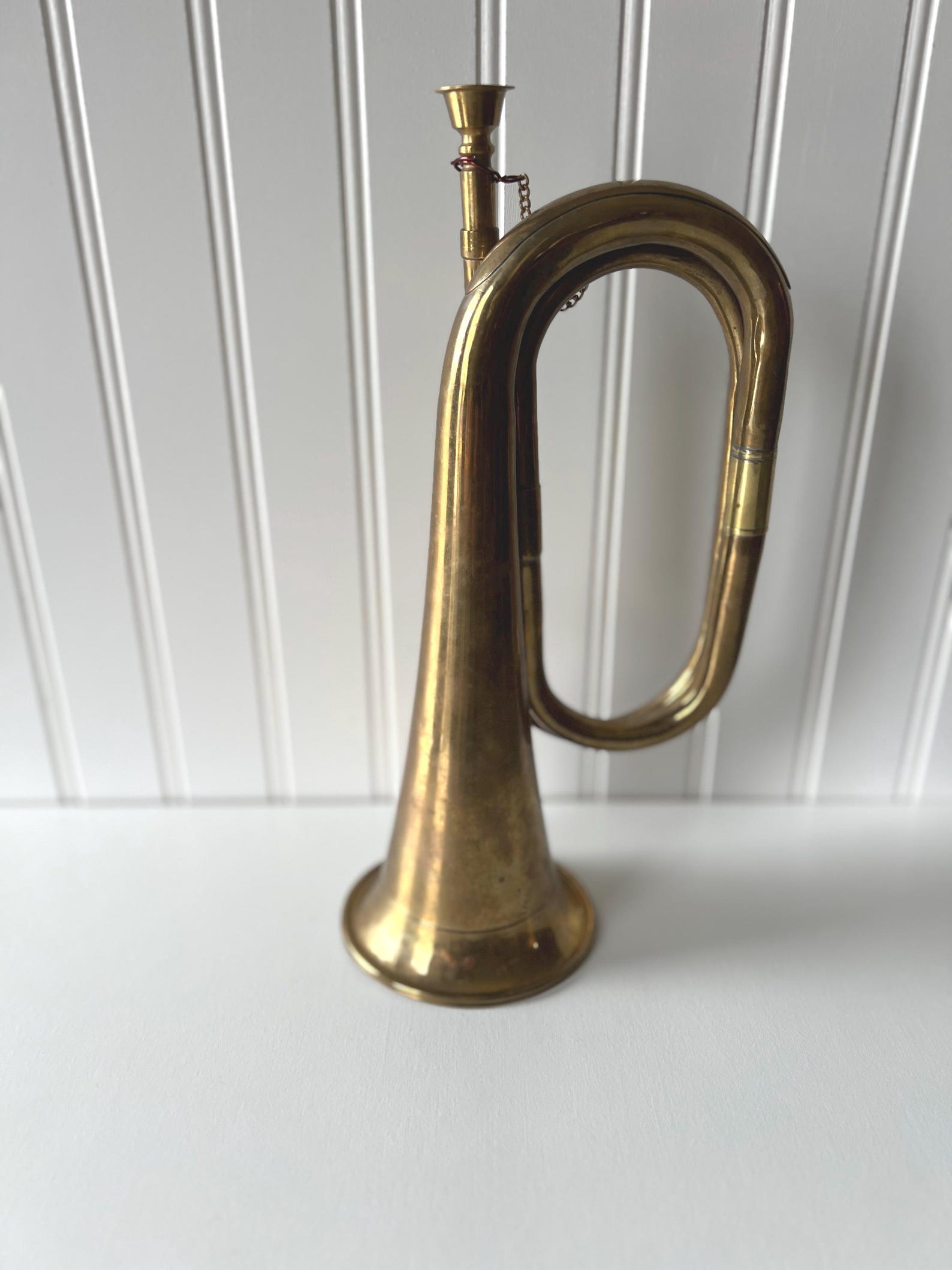 Vintage Brass Bugle Horn / Vintage Horn / Christmas Brass Horn ...