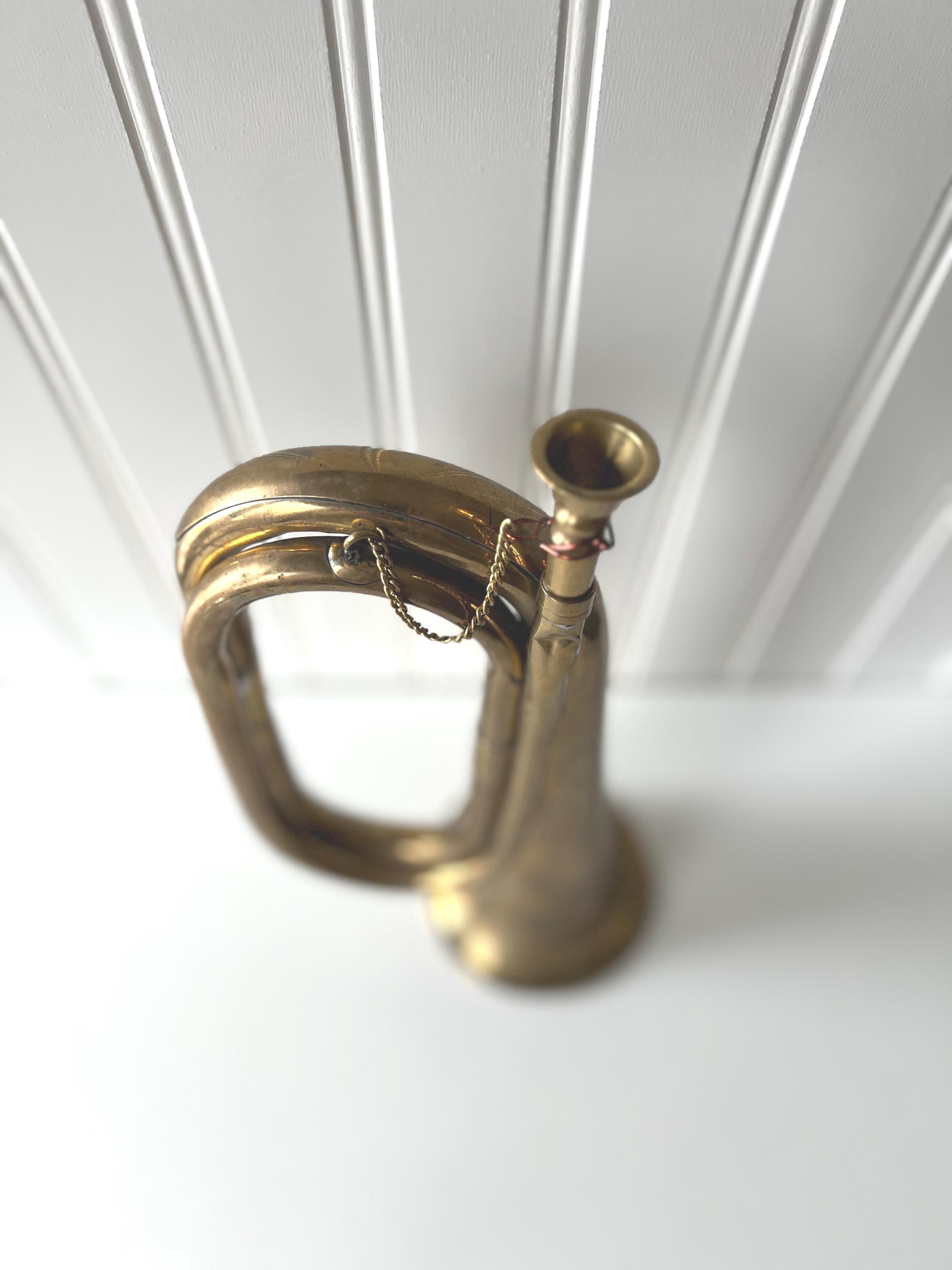 Vintage Brass Bugle Horn / Vintage Horn / Christmas Brass Horn ...