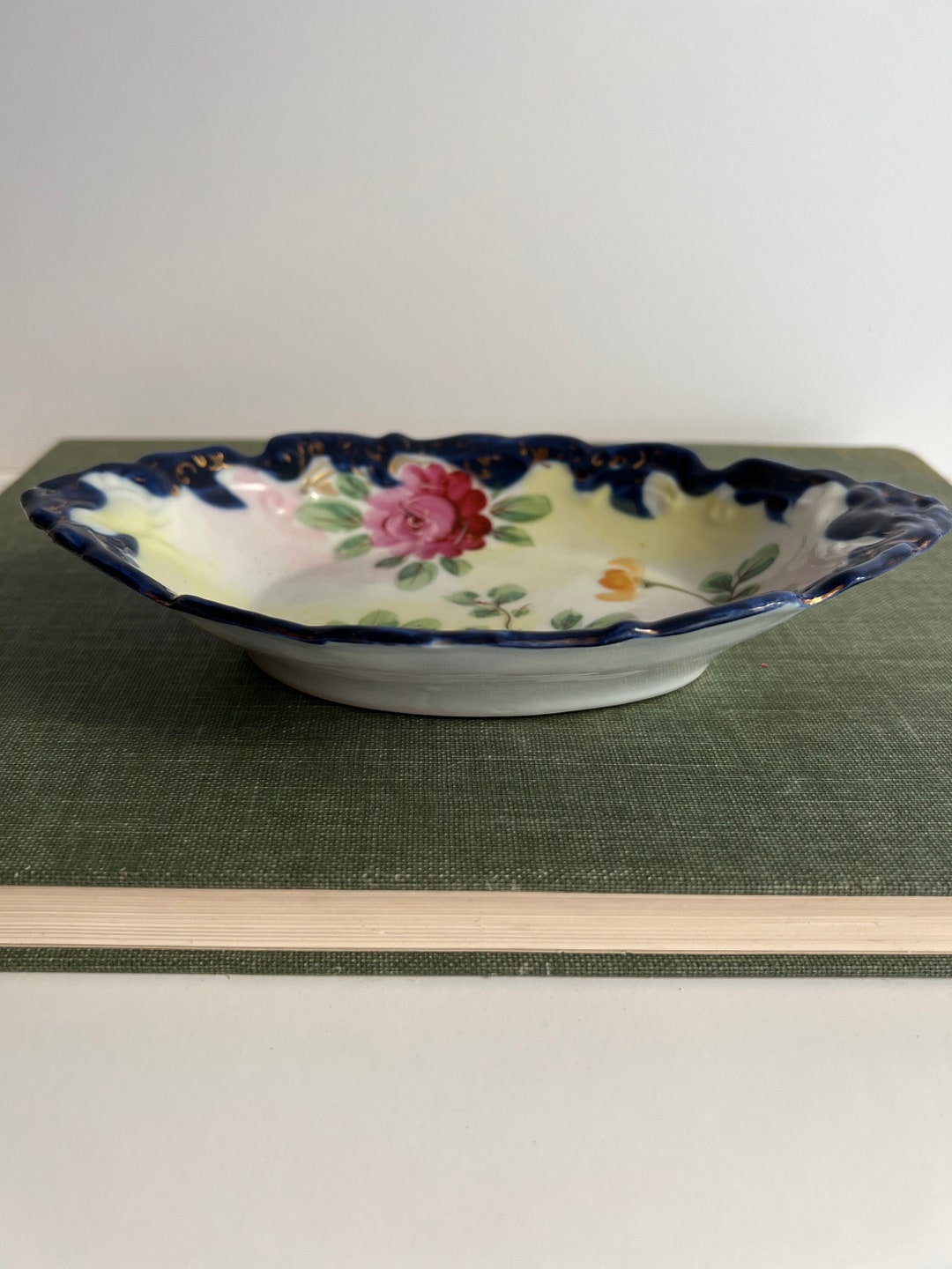 Vintage Hand Painted Relish Dish With Roses / Beautiful Nippon Style ...
