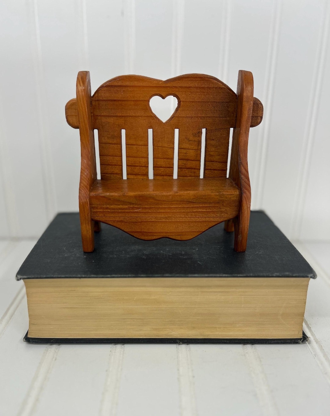 Vintage Little Wooden Bench With Heart Cut-out for Nursery and Kid’s ...