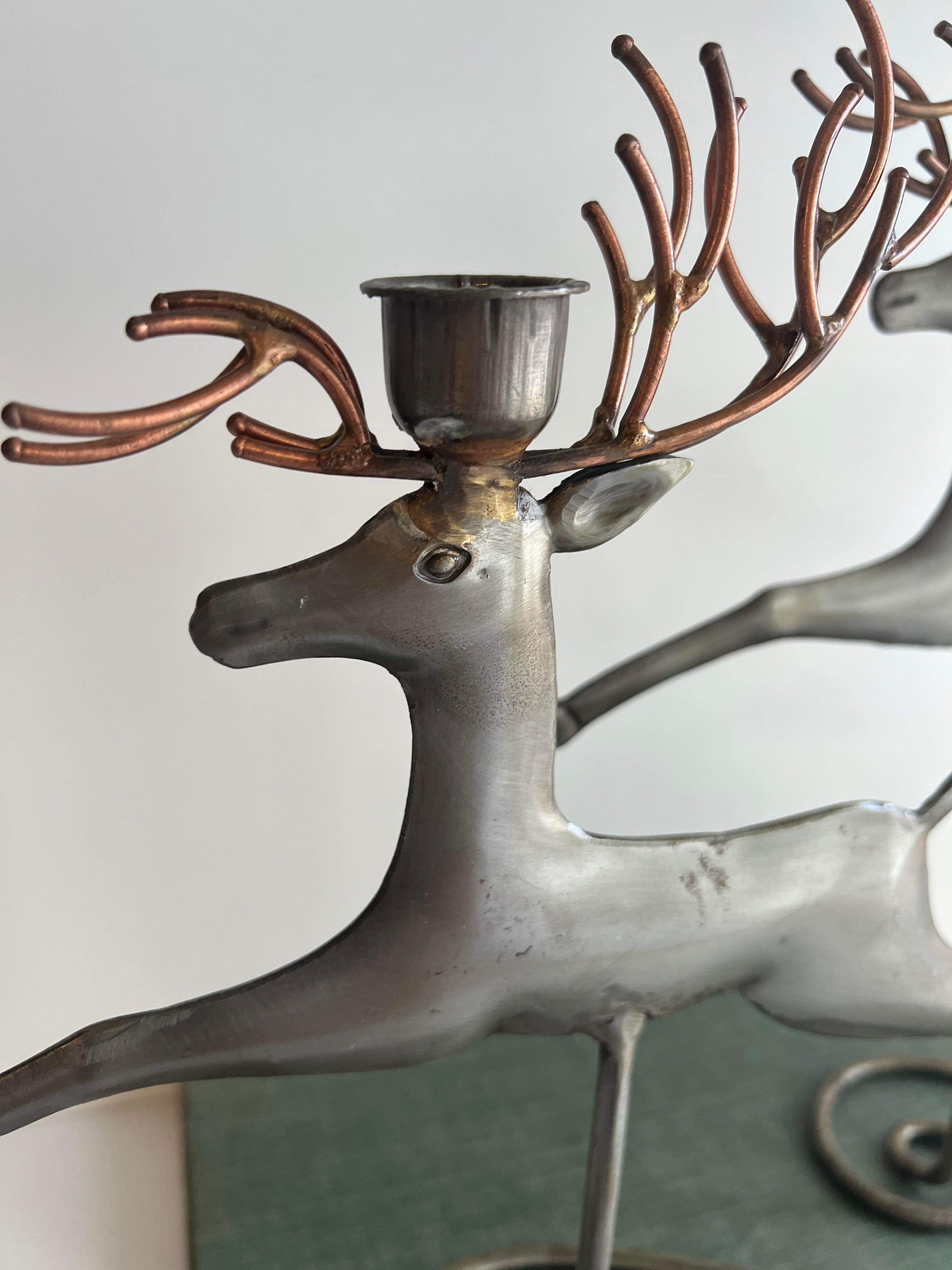 Vintage Double Reindeer Candelabra / Reindeer Candle Holder - Etsy