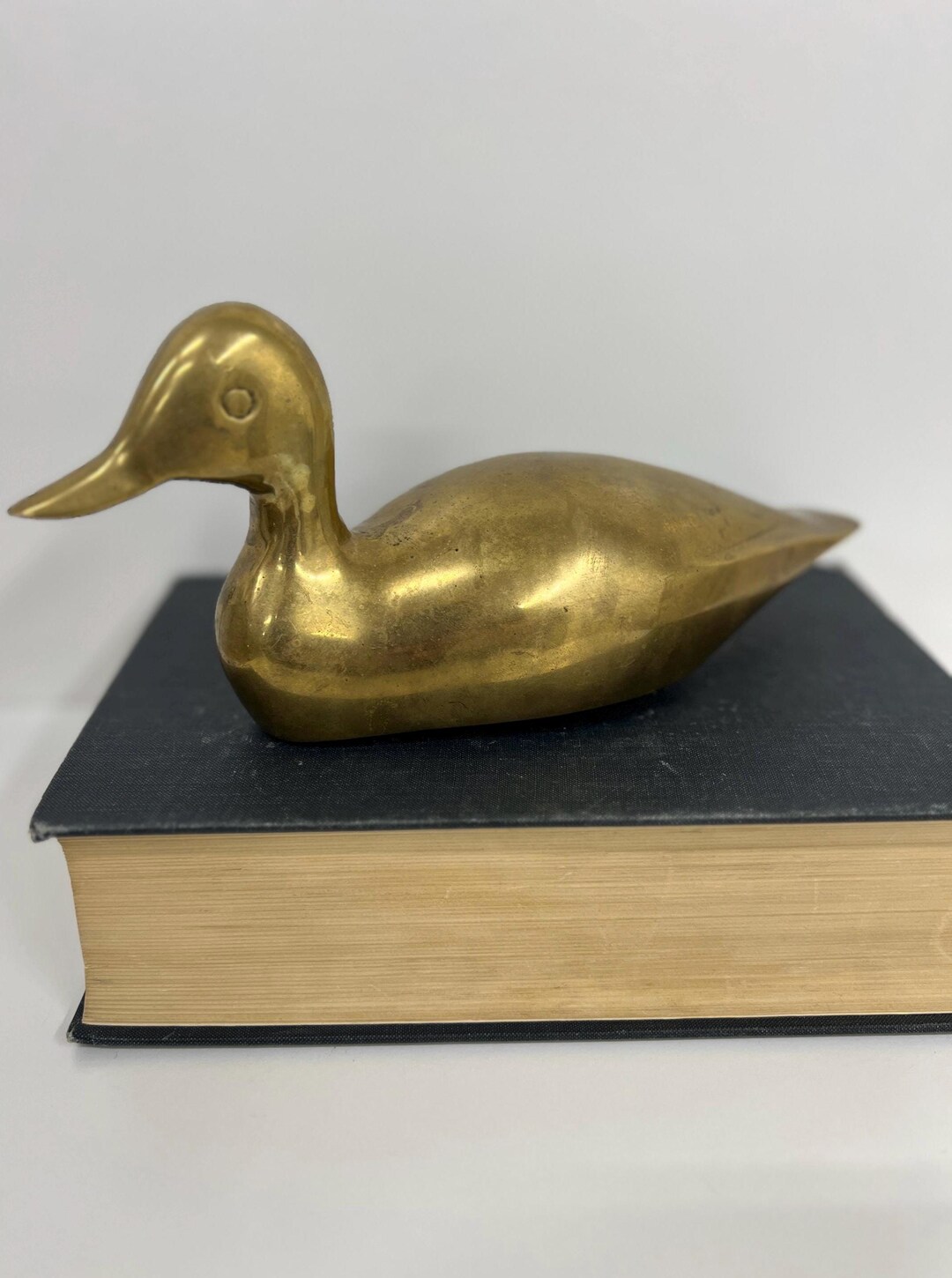 Heavy Smooth Brass Duck Sculpture – Elegant Decorative Brass Bird ...