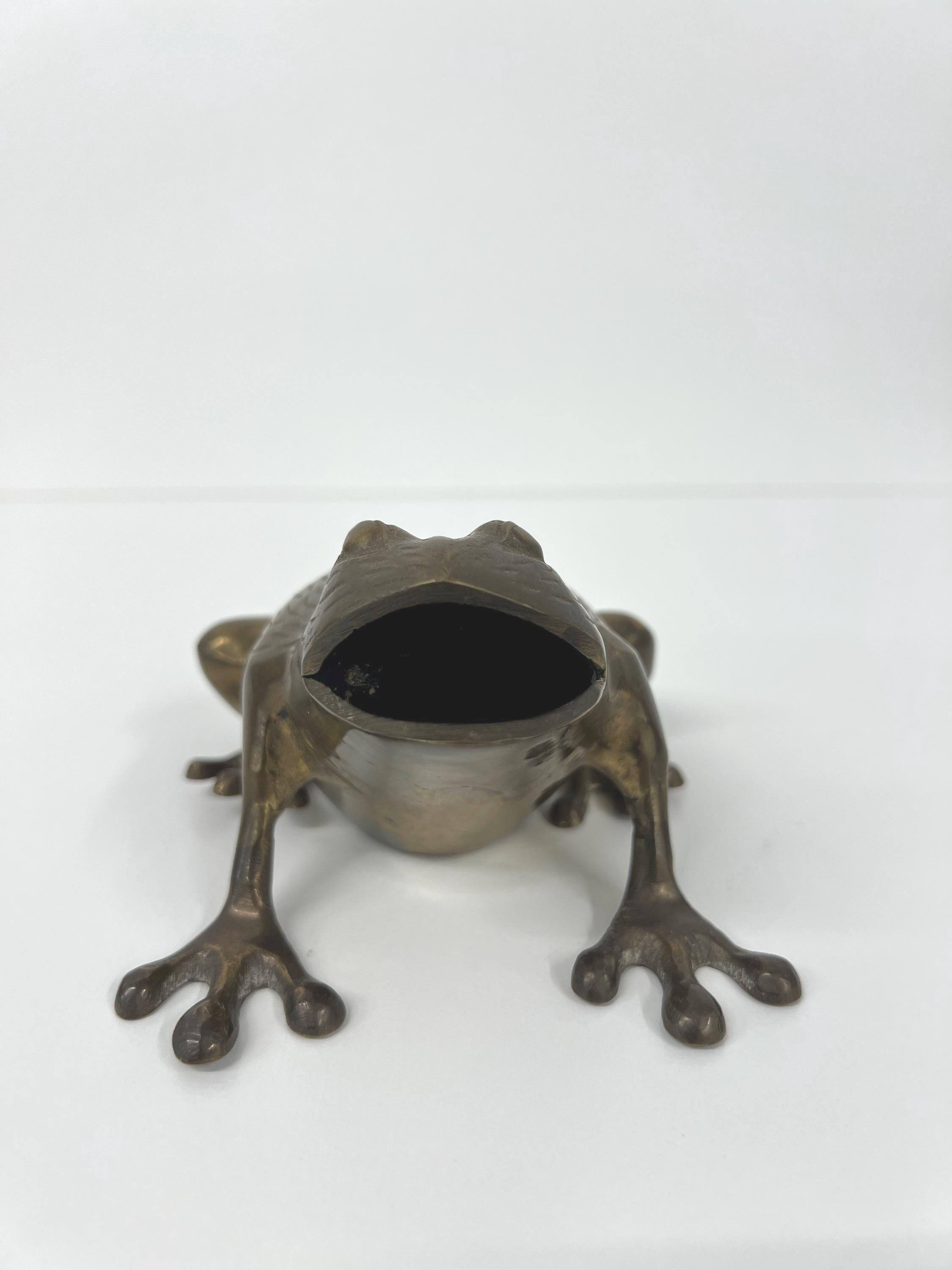 Vintage Brass Frog Figure - Etsy