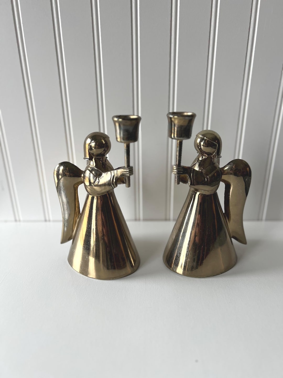 Vintage Brass Angel Candleholders / Angel Candleholder / Vintage Brass ...