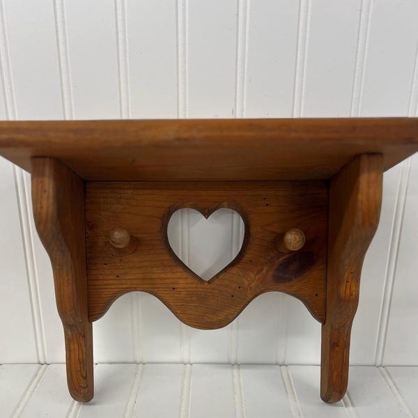 Wood Heart Shelf - Etsy