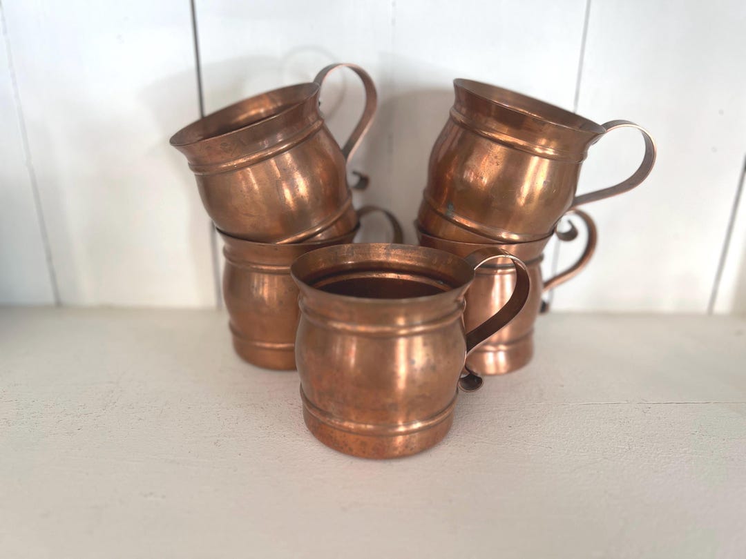 Set of 4 (+1) Vintage Gregorian Solid Copper Cups – Moscow Mule Mugs or ...