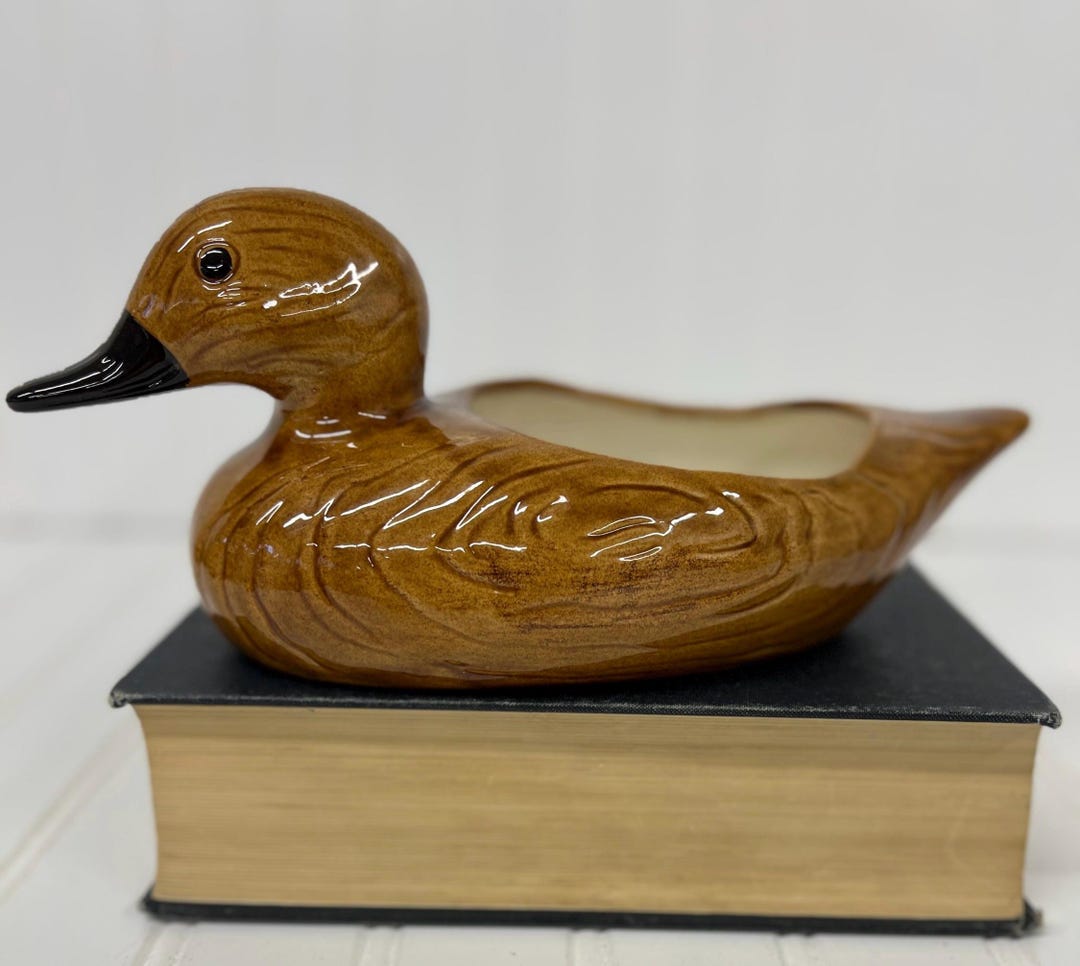 Vintage Ceramic Duck Planter or Candy Dish – MCM Duck Decor for Lake ...