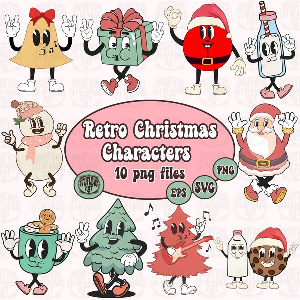 Retro Characters Clipart - Etsy