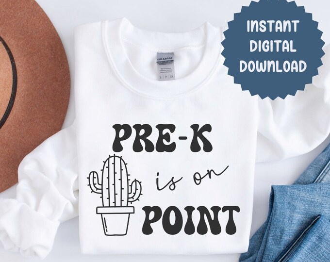 Pre-k on Point Svg, Cute Cactus Svg, Pre-k Teacher Staff Shirts, Back ...