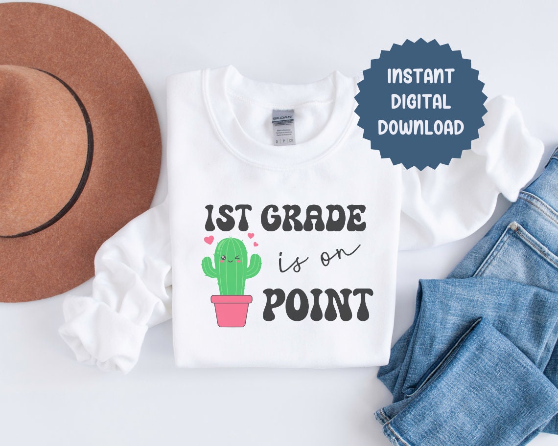 First Grade on Point SVG, Team 1st Grade, Back to School SVG, 1st Day ...