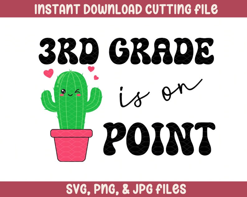 3rd Grade on Point SVG Third Grade Svg Back to School Svg - Etsy