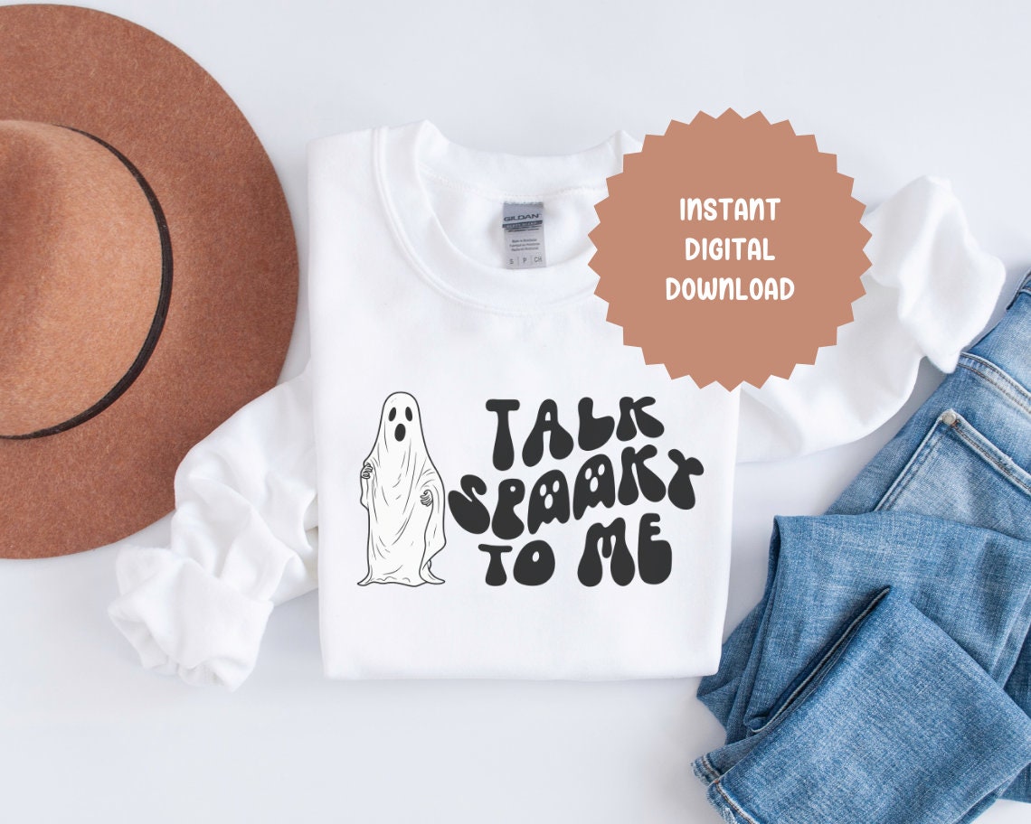 Talk Spooky to Me Svg, Retro Ghost Png, Boho Ghost Svg, SVG Cut Files ...