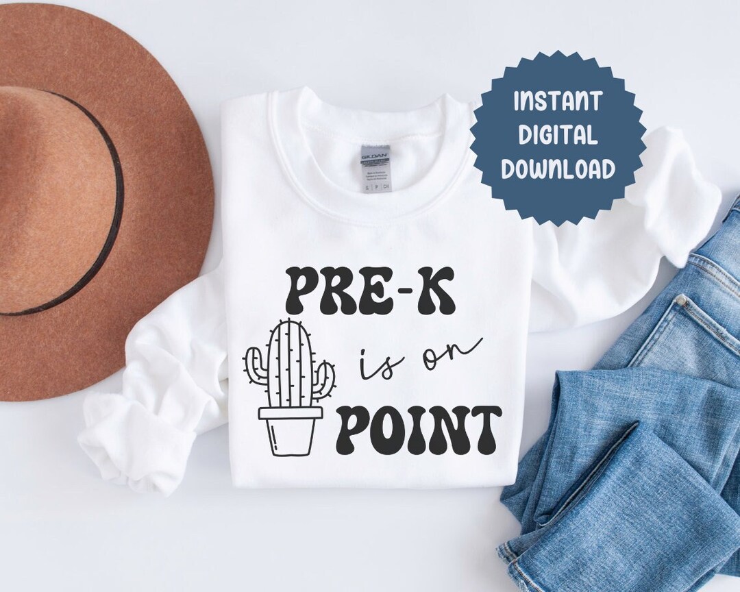 Pre-k on Point Svg, Cute Cactus Svg, Pre-k Teacher Staff Shirts, Back ...