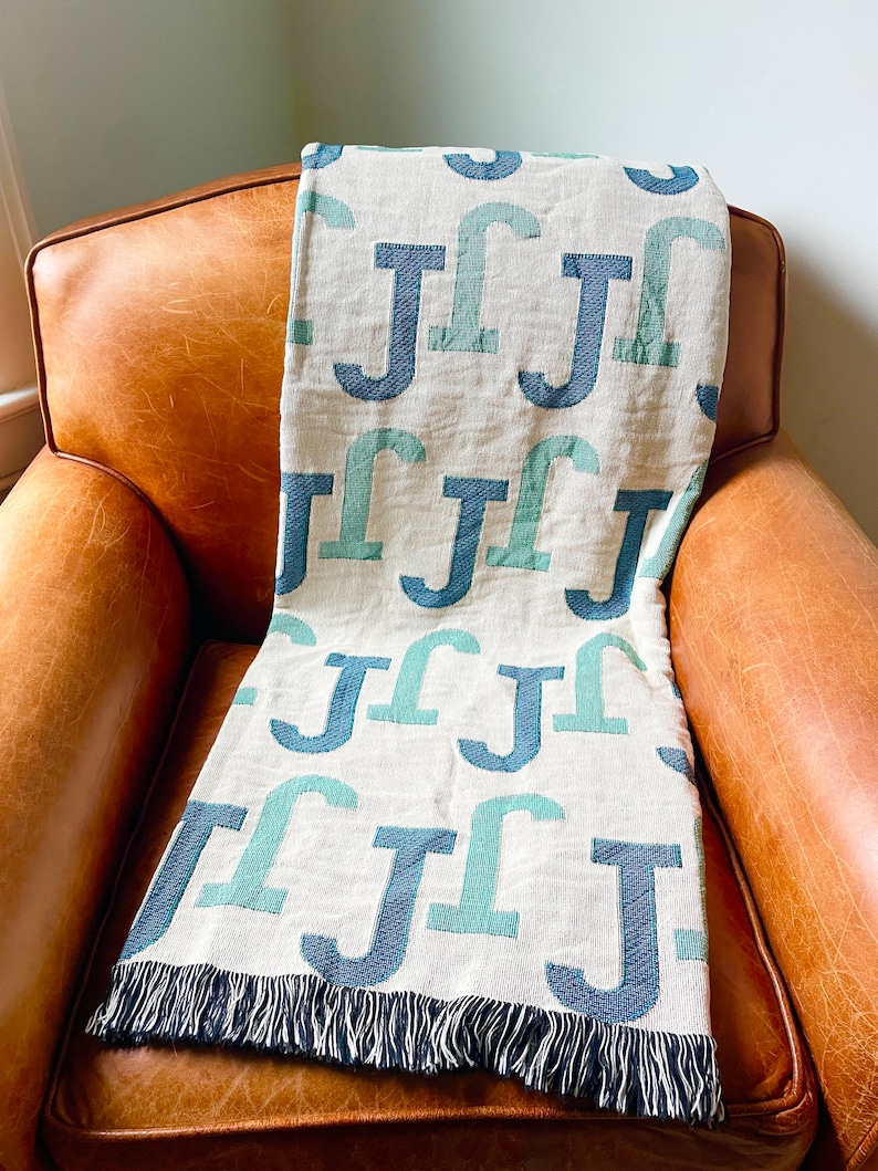 Personalized Blanket Gift Customized Name Blanket Cotton Initial Throw ...