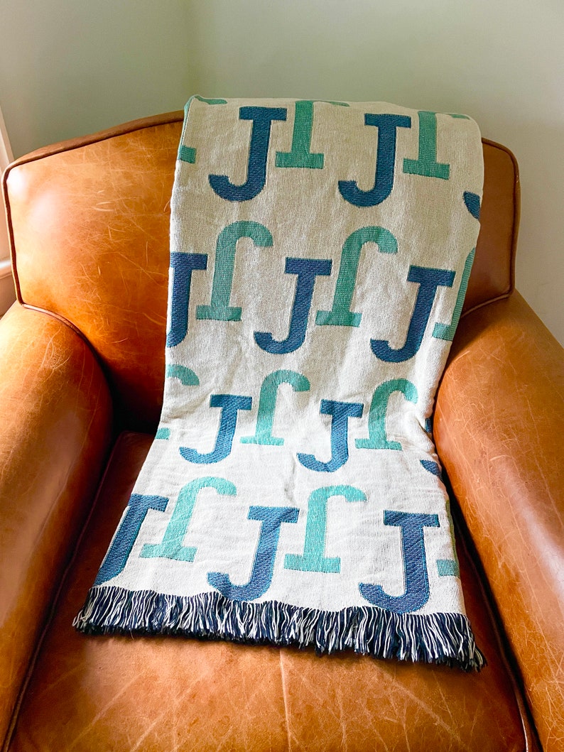 Personalized Blanket Gift Customized Name Blanket Cotton Initial Throw ...