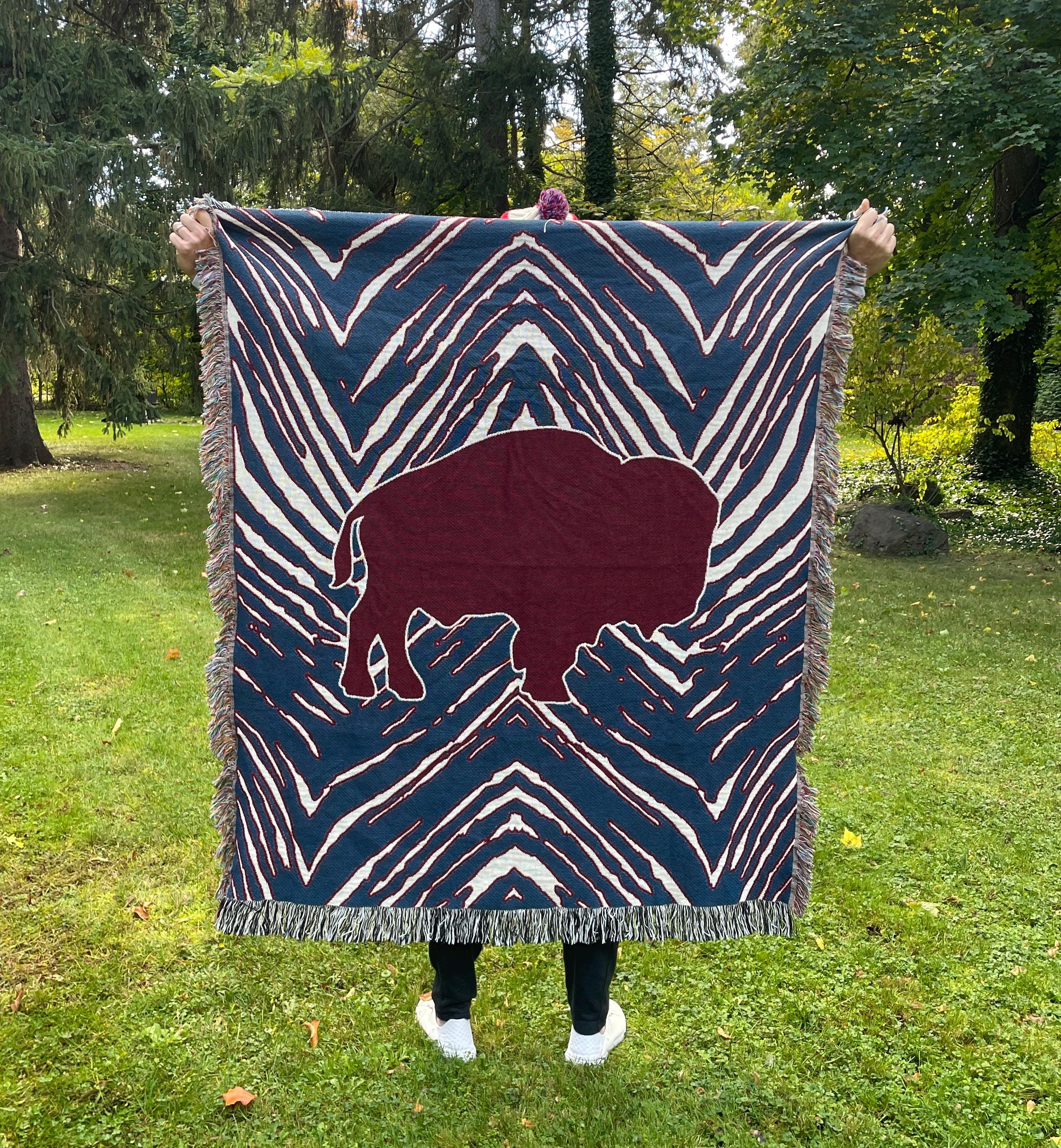 Buffalo Football Blanket Woven Cotton Buffalo Pattern for Bills Mafia ...