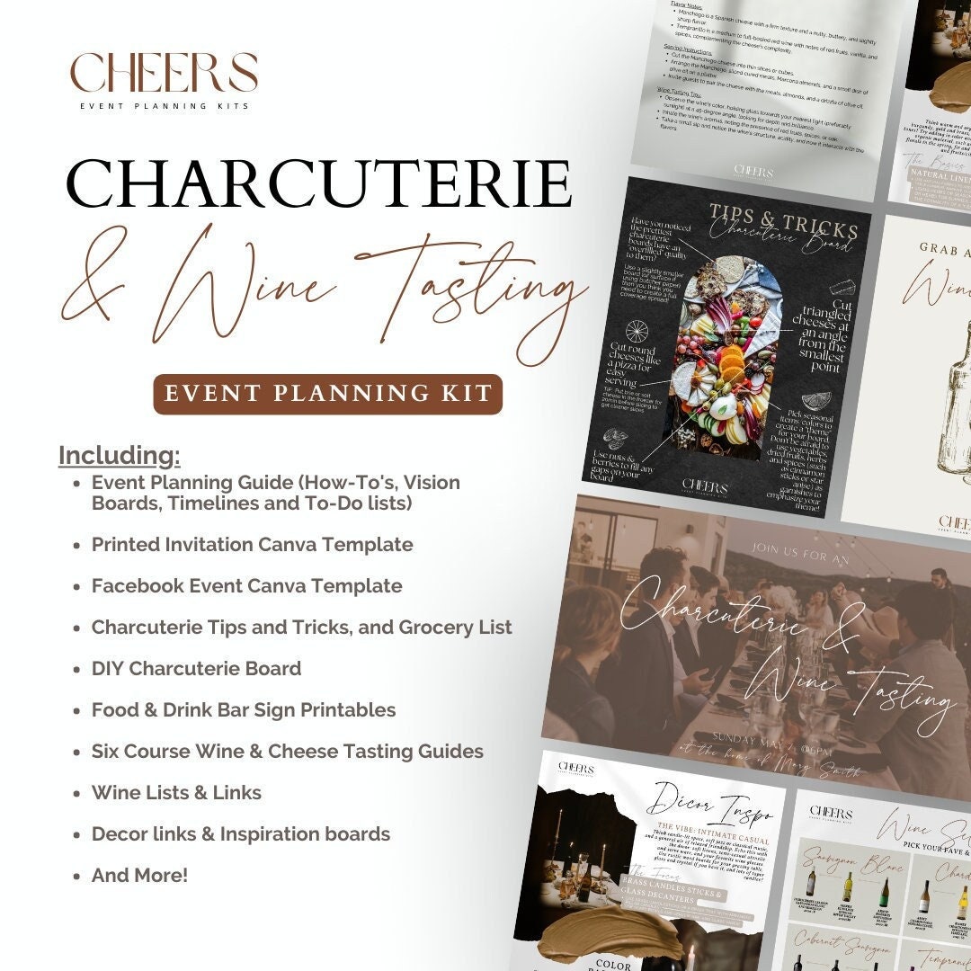 Charcuterie & Wine Tasting | Event Planning Kit - Etsy
