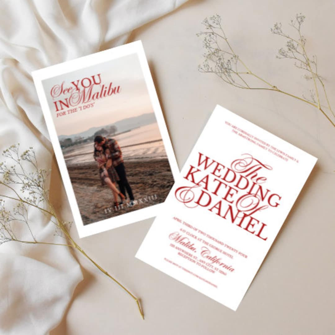 The Malibu - Wedding Invitation Canva Template - Etsy