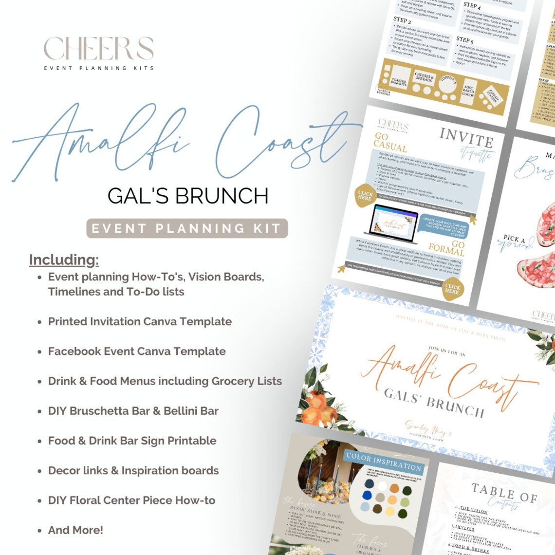 Amalfi Coast Brunch | Event Planning Kit - Etsy