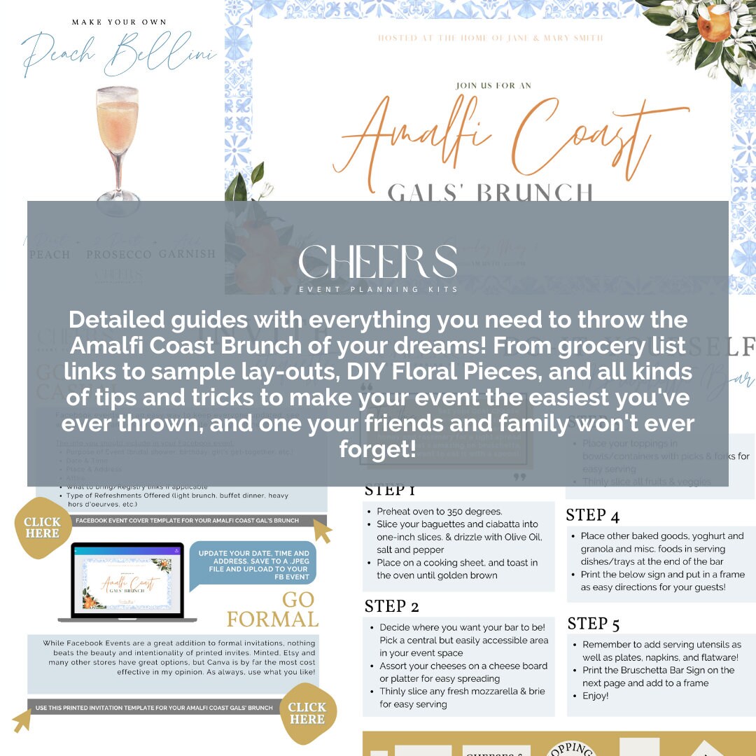 Amalfi Coast Brunch | Event Planning Kit - Etsy
