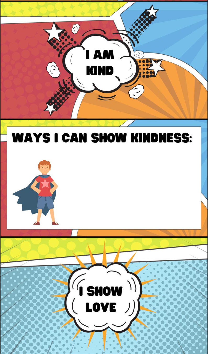 Superhero Strength Chart Book for Kids: Printable Comic Stats (digital ...