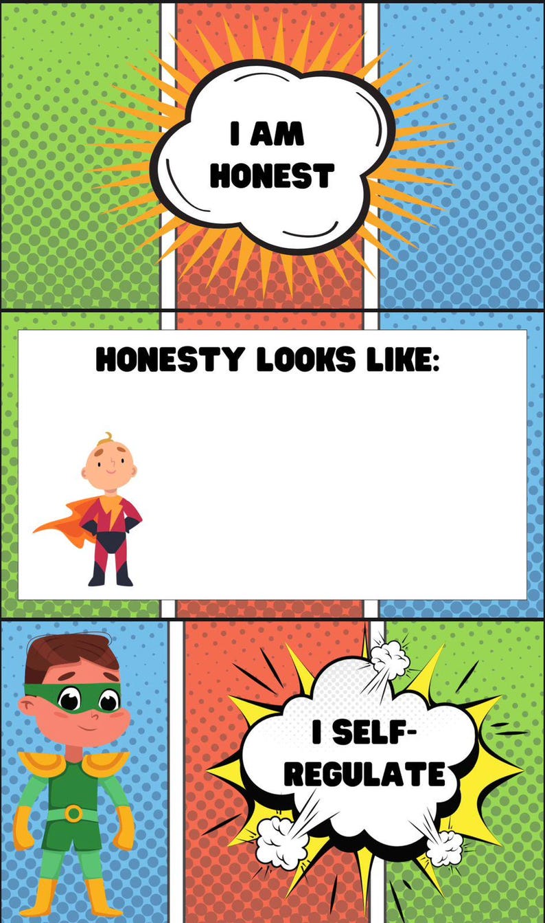 Superhero Strength Chart Book for Kids: Printable Comic Stats (digital ...