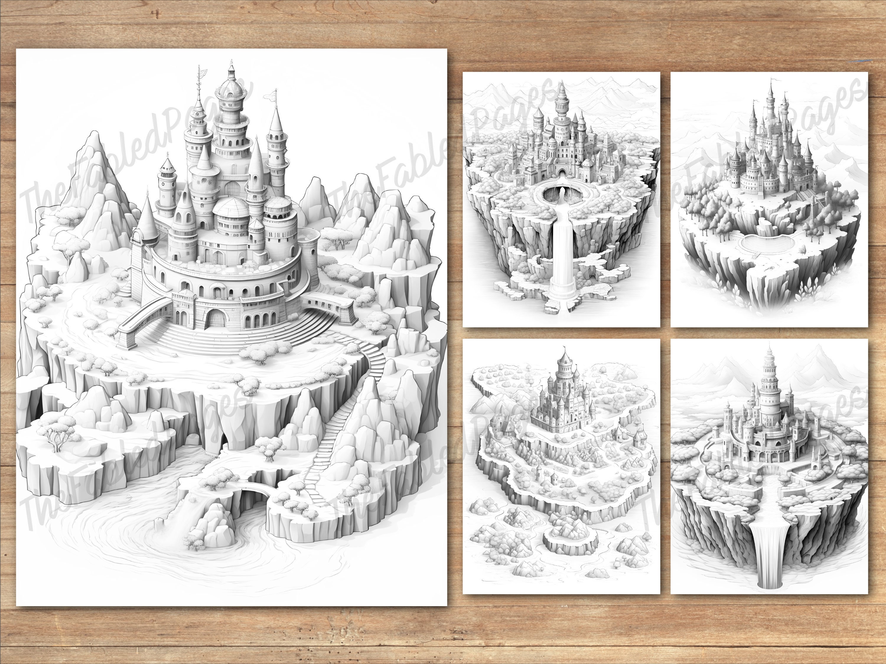 60 Fantasy Land Map Coloring Book Collection | Castle Maps Coloring ...