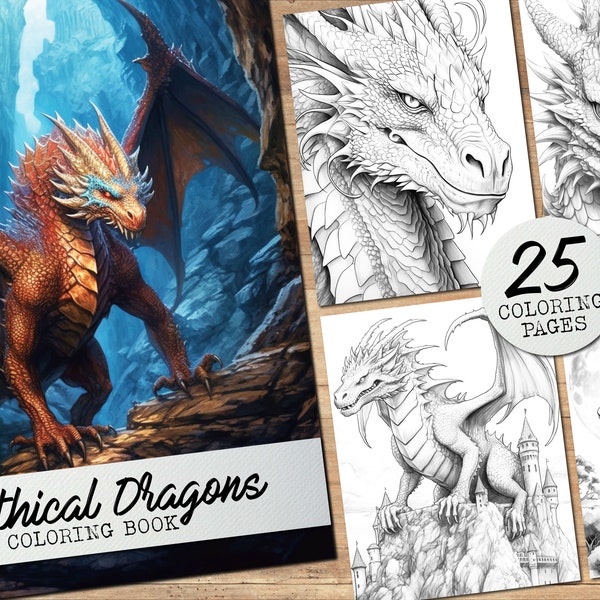 25 Mythical Creatures Coloring Pages - Etsy