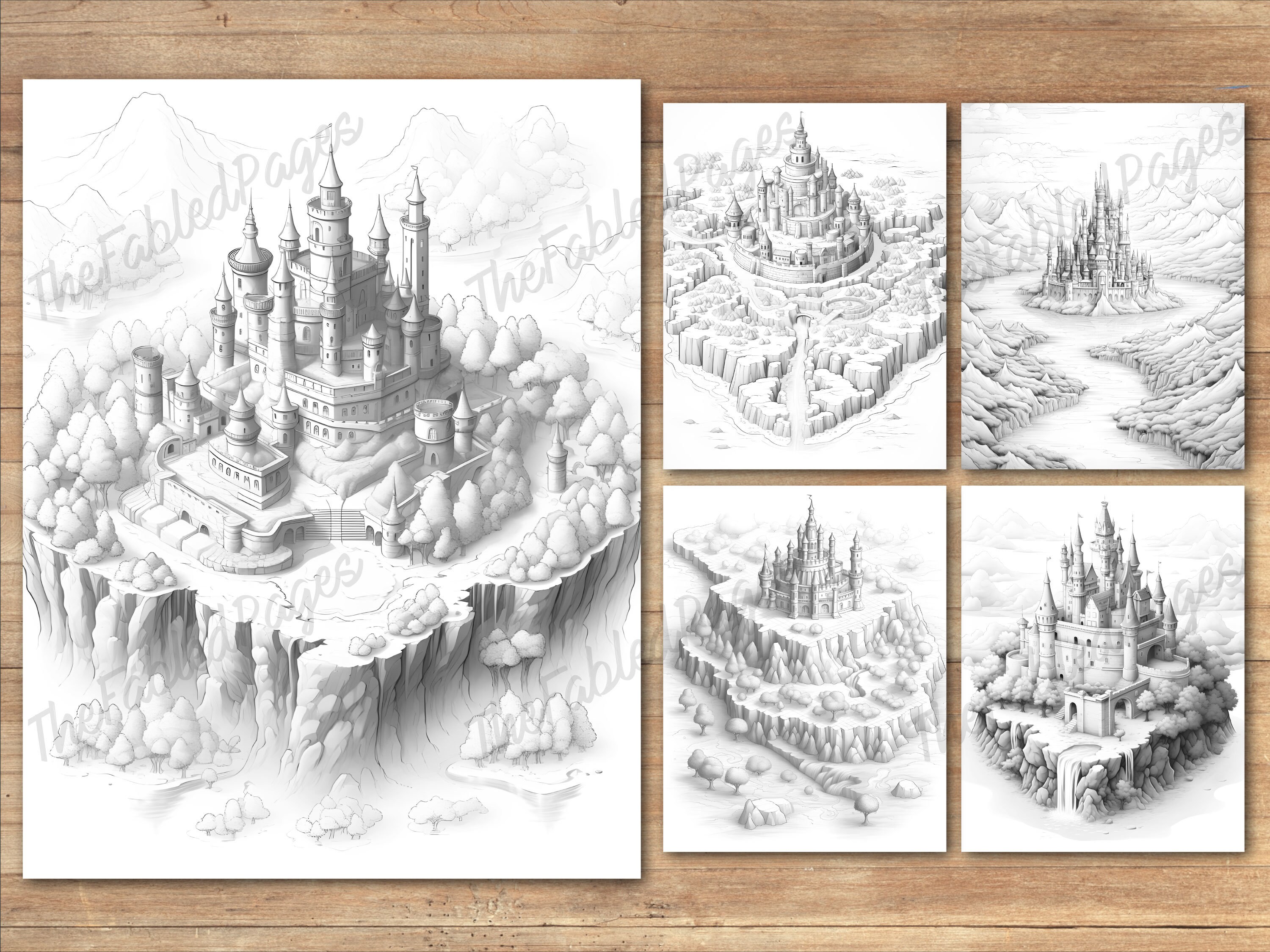 60 Fantasy Land Map Coloring Book Collection | Castle Maps Coloring ...