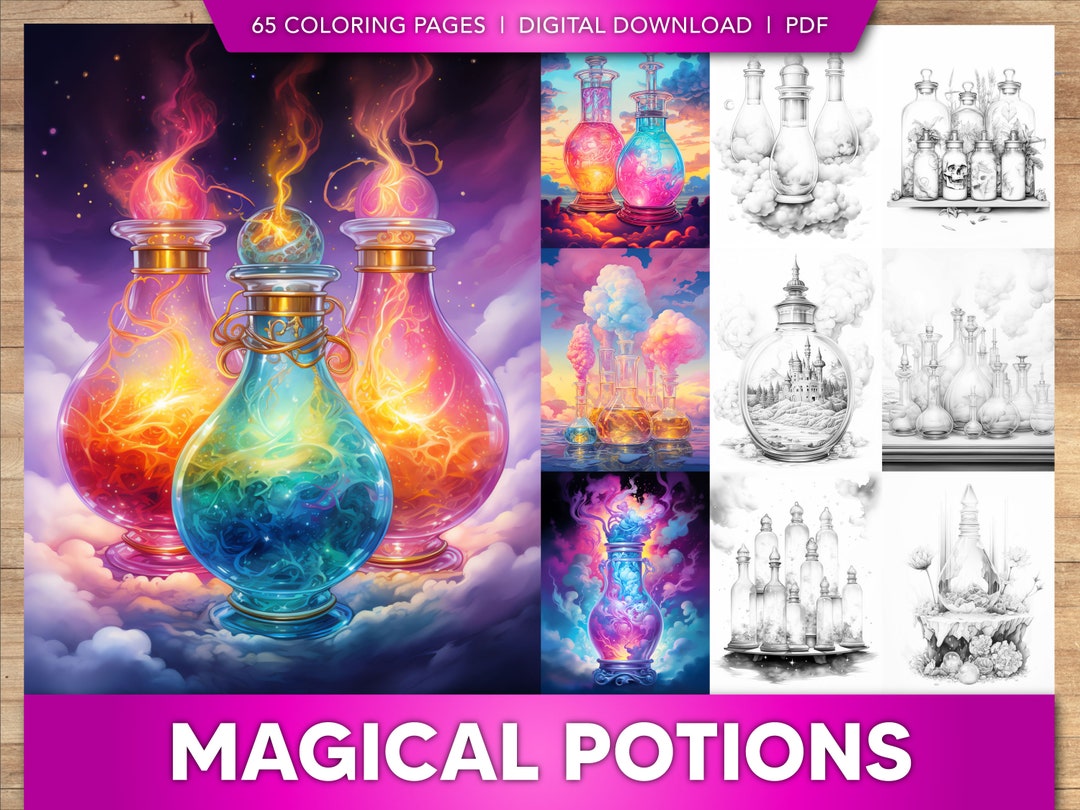 65 Magical Potions Coloring Book Collection Magical Potions - Etsy