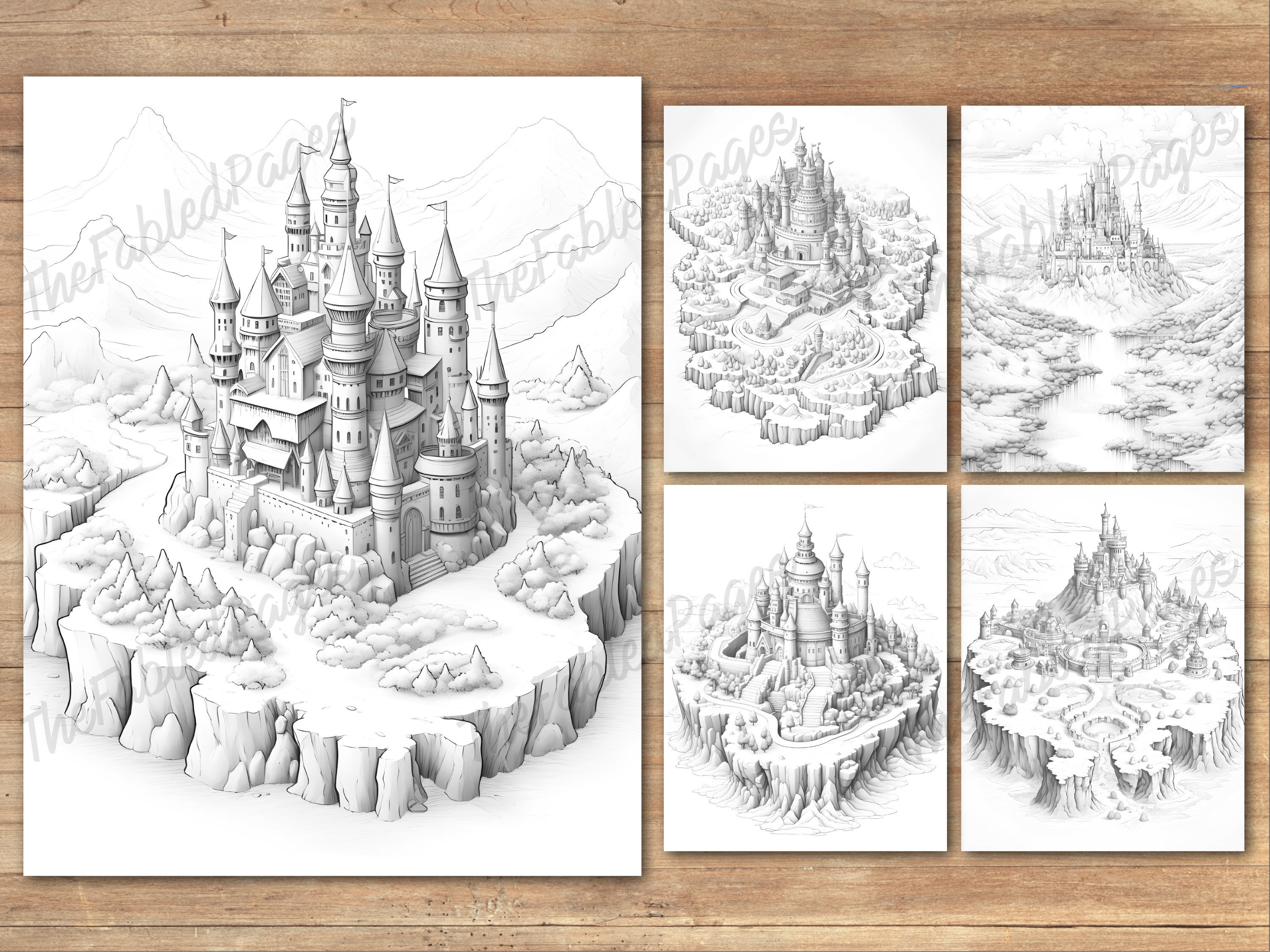 60 Fantasy Land Map Coloring Book Collection | Castle Maps Coloring ...