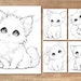 60 Kawaii Kittens Coloring Book Collection Cute Adorable Baby Cats ...
