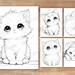 60 Kawaii Kittens Coloring Book Collection Cute Adorable Baby Cats ...