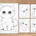 60 Kawaii Kittens Coloring Book Collection Cute Adorable Baby Cats ...