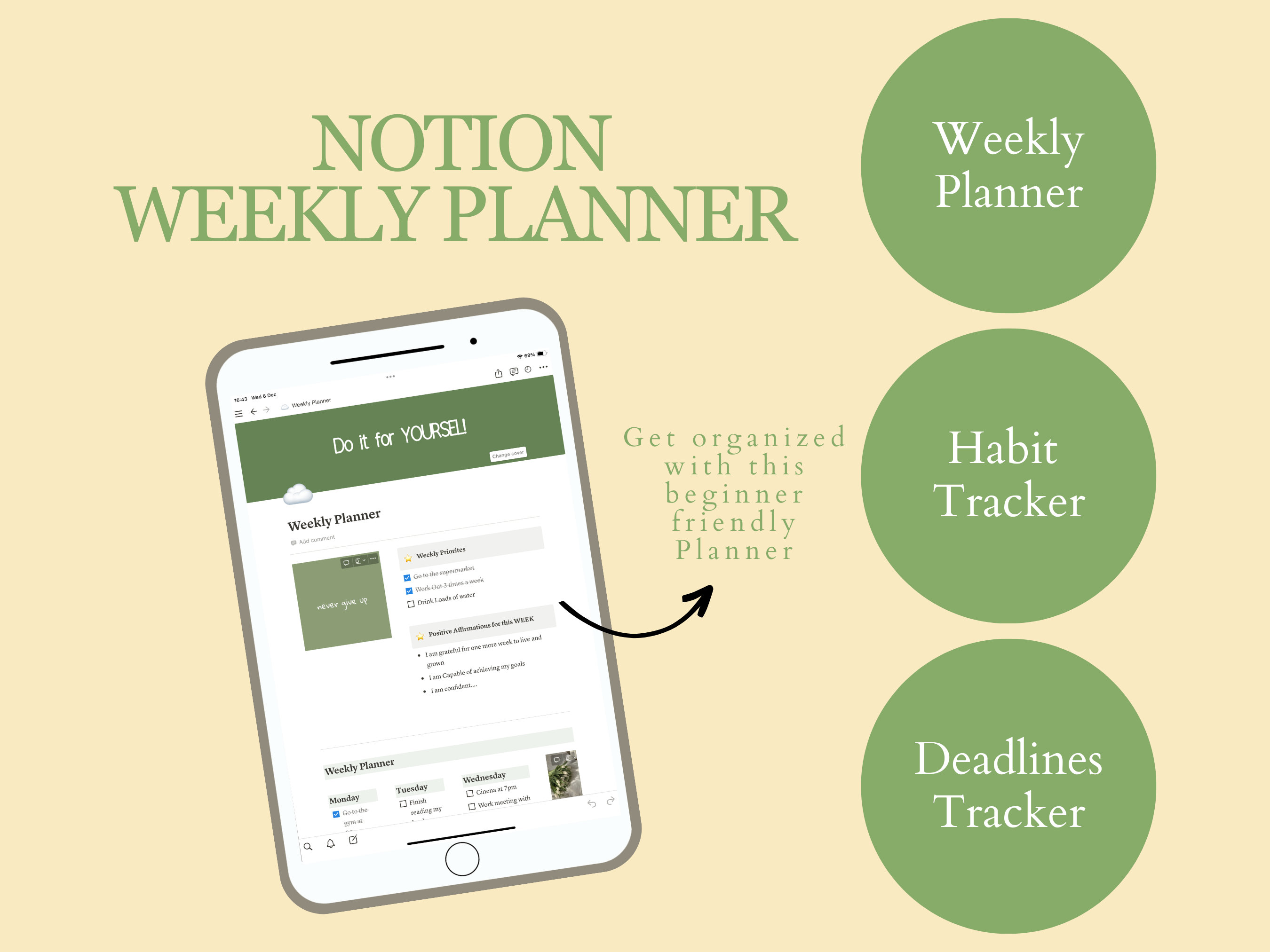 Notion Weekly Planner 2024 I Notion Template Weekly I Habit Tracker I Beginner Friendly - Etsy